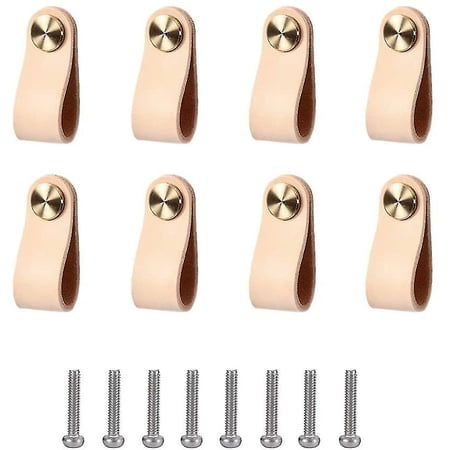 Leather Handle 8 Pieces Leather Cabinet Handles Cupboard Handles For ...