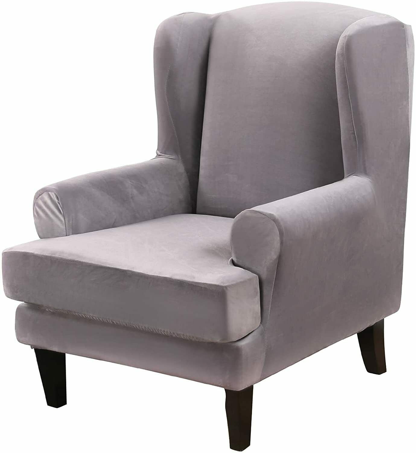 SHANNA Wingback Chair Slipcover Sofa Furniture Protector 2-Piece ...