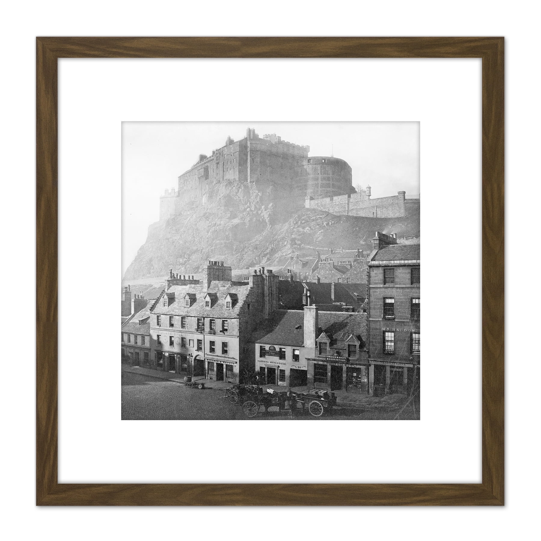 Edinburgh Castle Scotland Grassmarket 1860 Photo 8X8 Inch Square Wooden ...