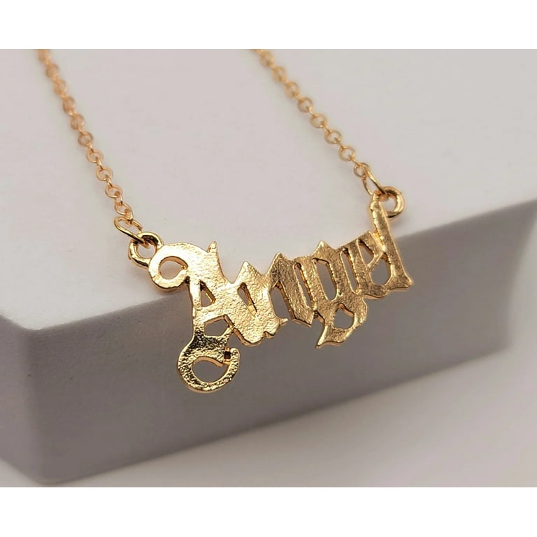 Minimalist Angel necklace Word necklace simple necklace dainty Golden necklace