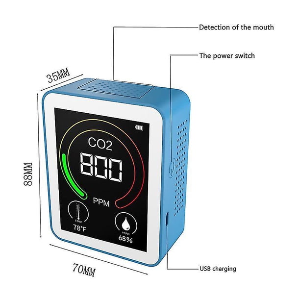 Co2 Detector Air Quality Detector Intelligent Air Detector Portable ...