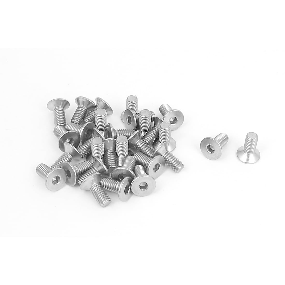 M5 x 12mm 304 Stainless Steel Hex Socket Countersunk Flat Head Screw Bolts 30PCS | Walmart Canada