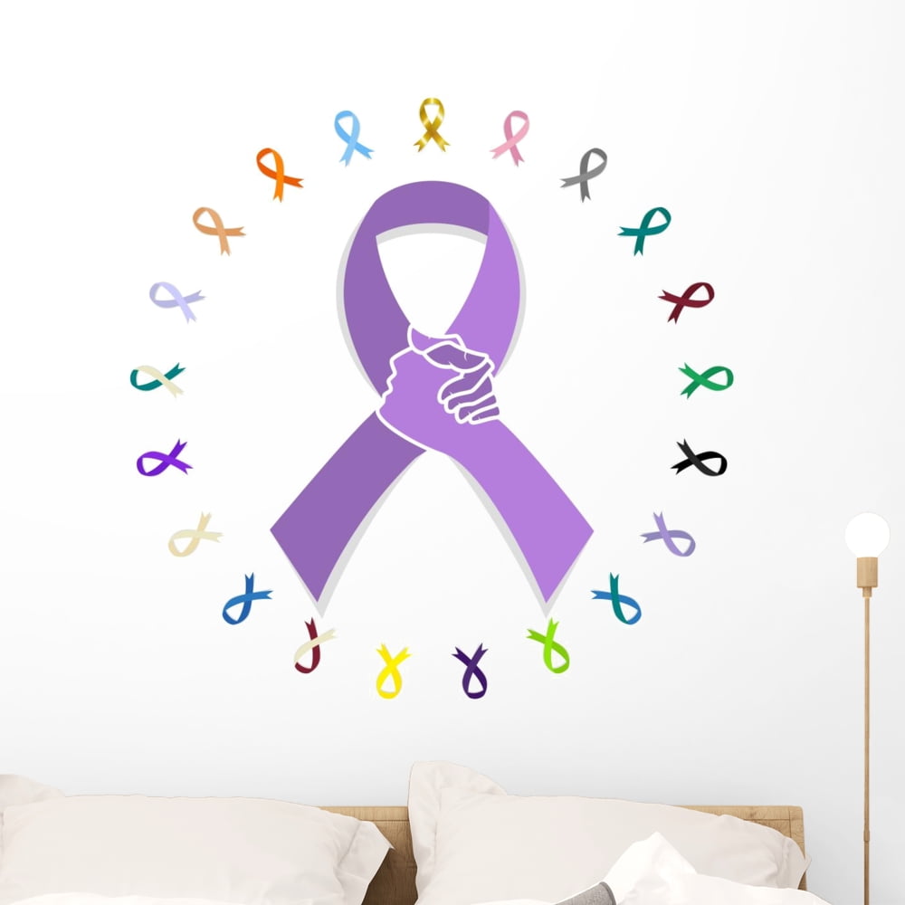 General Cancer Awareness Ribbon Wall Decal by Wallmonkeys Peel and ...