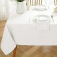 Faux Linen Rectangle Tablecloth, Waterproof Wrinkle Free Textured Table ...