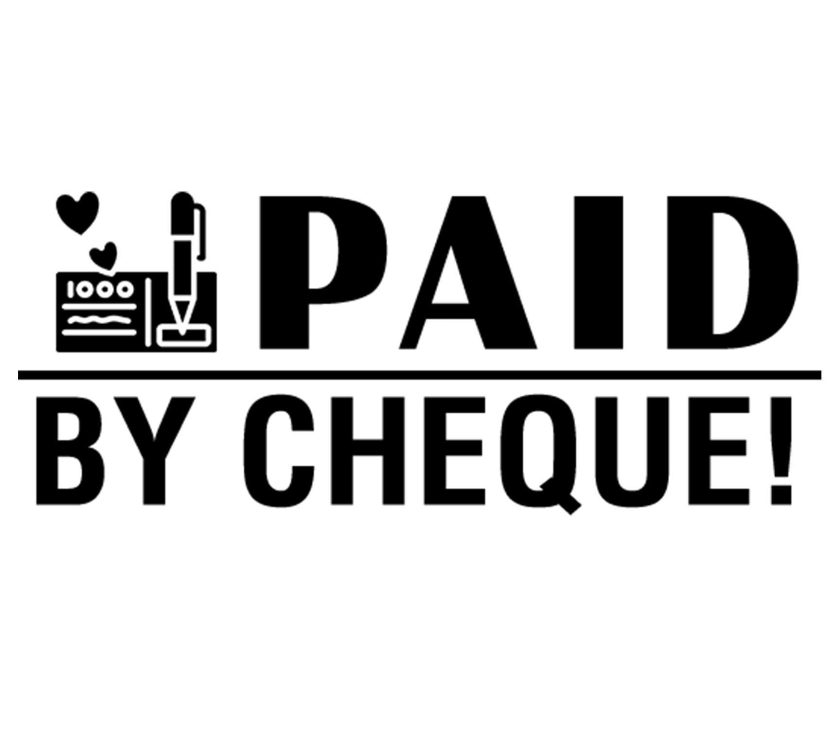 Printtoo Paid By Cheque Self Inking Rubber Stamp Pre-Inked Office Stamp ...