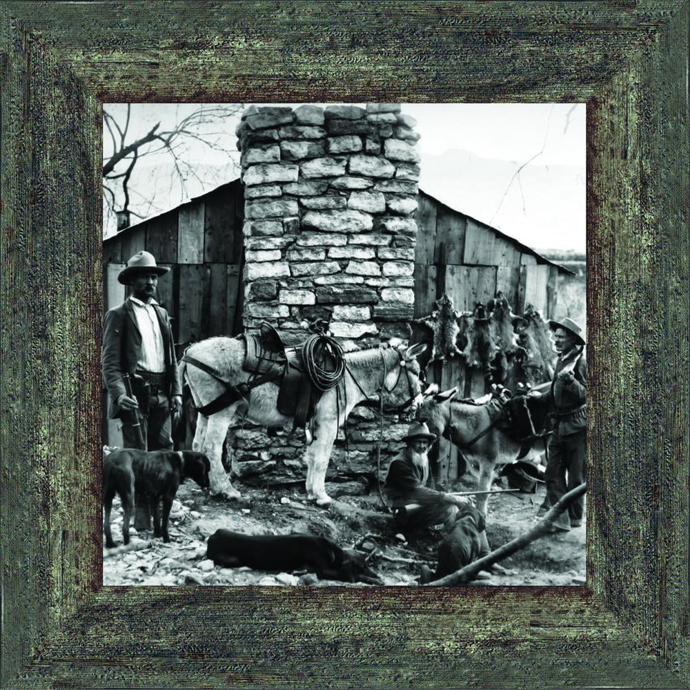 Vintage Hunting Cabin, Wildlife Themed Image, Historical Picture Frame ...