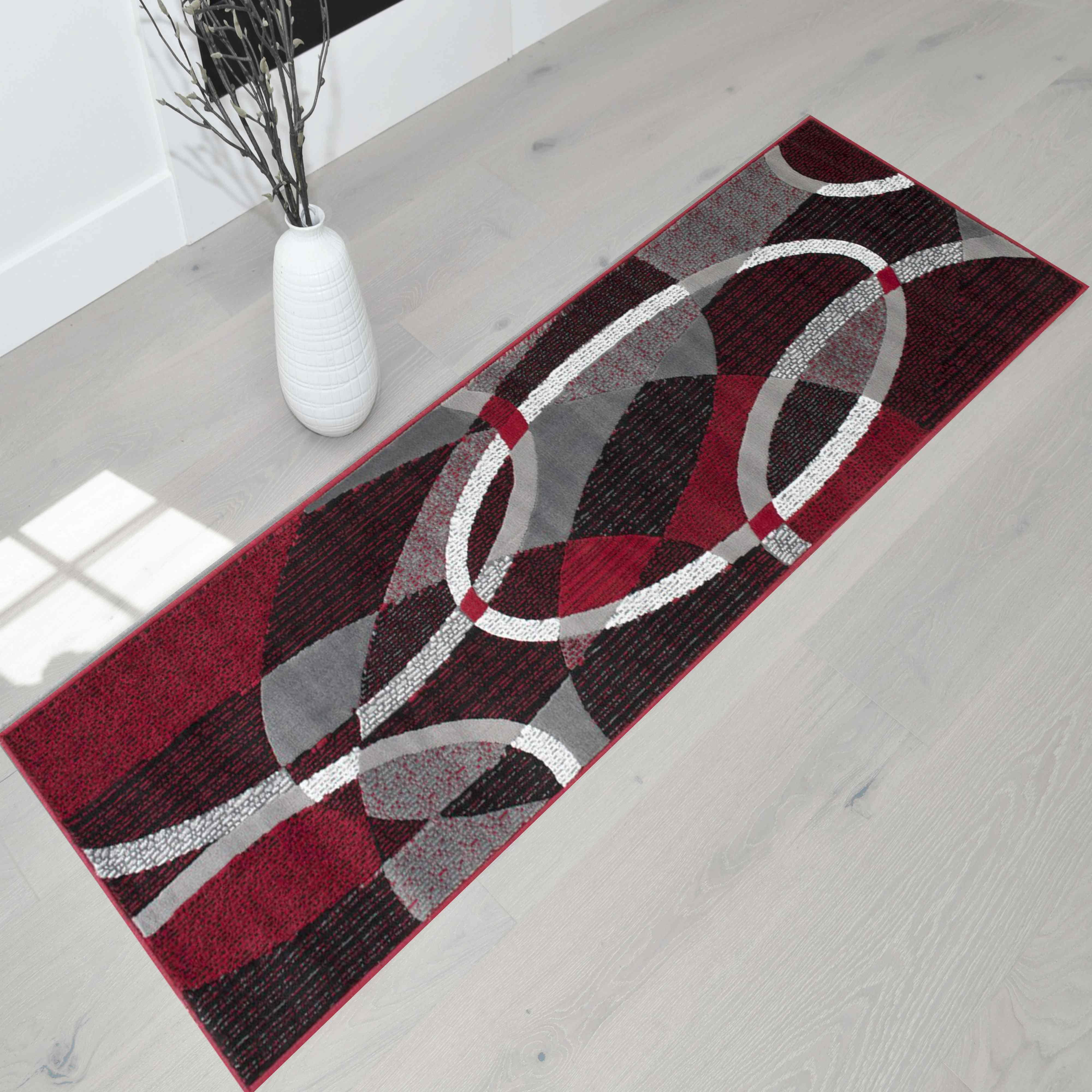Handcraft Rugs - Red/Gray/Silve/Black/Abstract Area Rug Modern ...