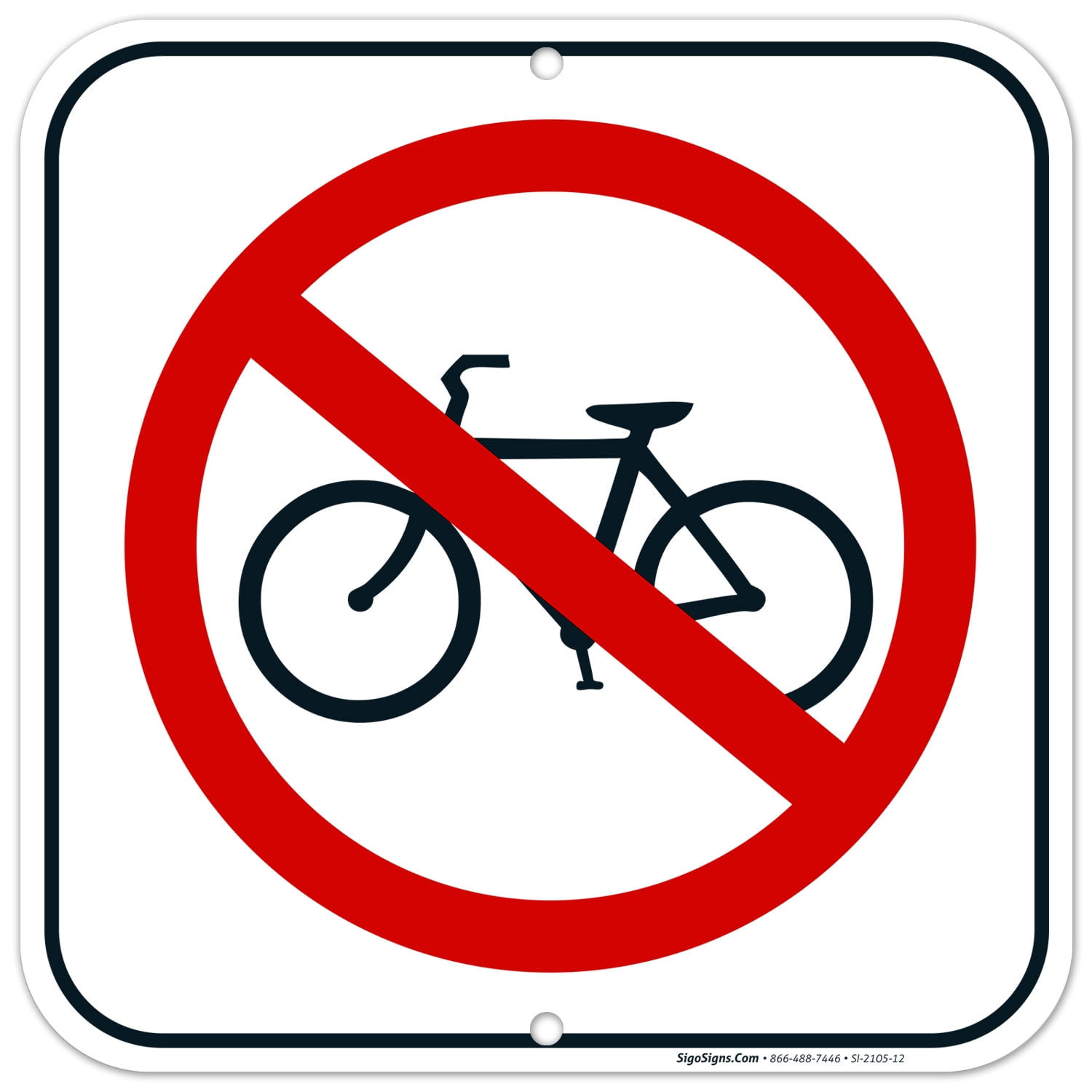 No Bikes Sign, No Bike Symbol Sign, - Walmart.com