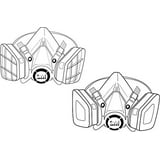 3M Half Facepiece Disposable Respirator Assembly 5301, Organic Vapor ...