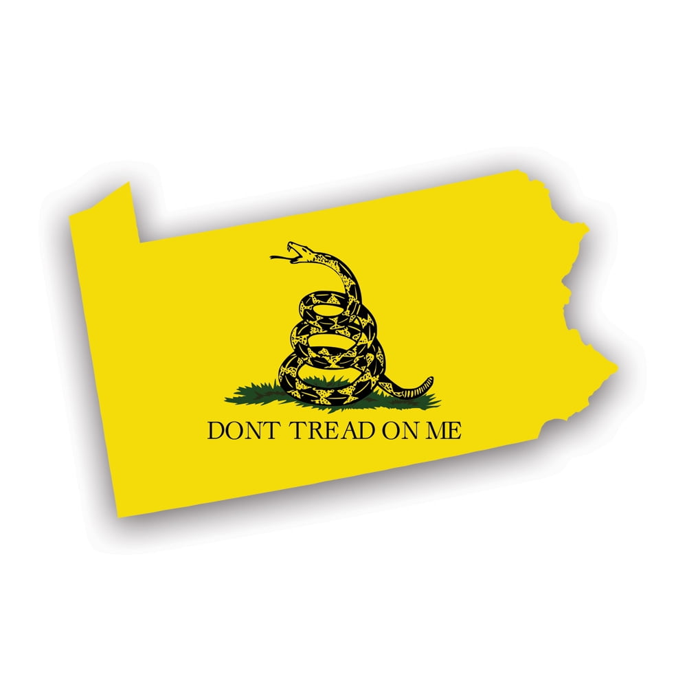 Pennsylvania State Shaped Gadsden Flag Sticker Decal - Self Adhesive Vinyl - Weatherproof - Made ...