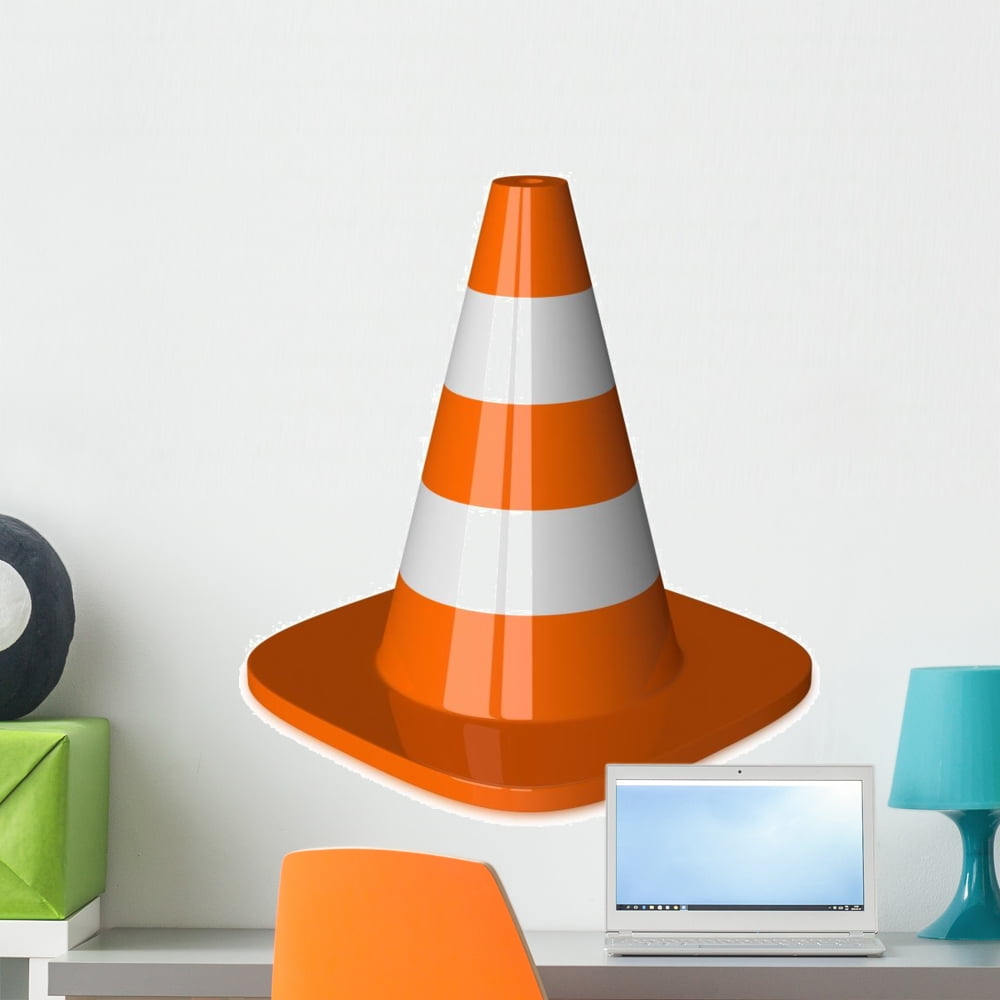 Traffic Cone White Wall Decal by Wallmonkeys Peel and Stick Graphic (24 ...