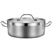 Venus Stainless Steel Deep Stock Pot with Glass Lid 4-qt. (3.8 L) Soup ...