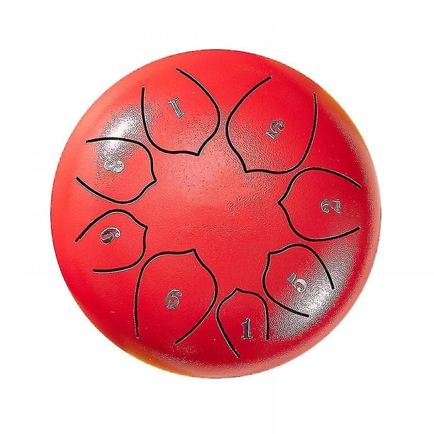 Tambor HUOGUO de acero, 8 notas, 15 cm, con mazas, color rojo | Bodega ...