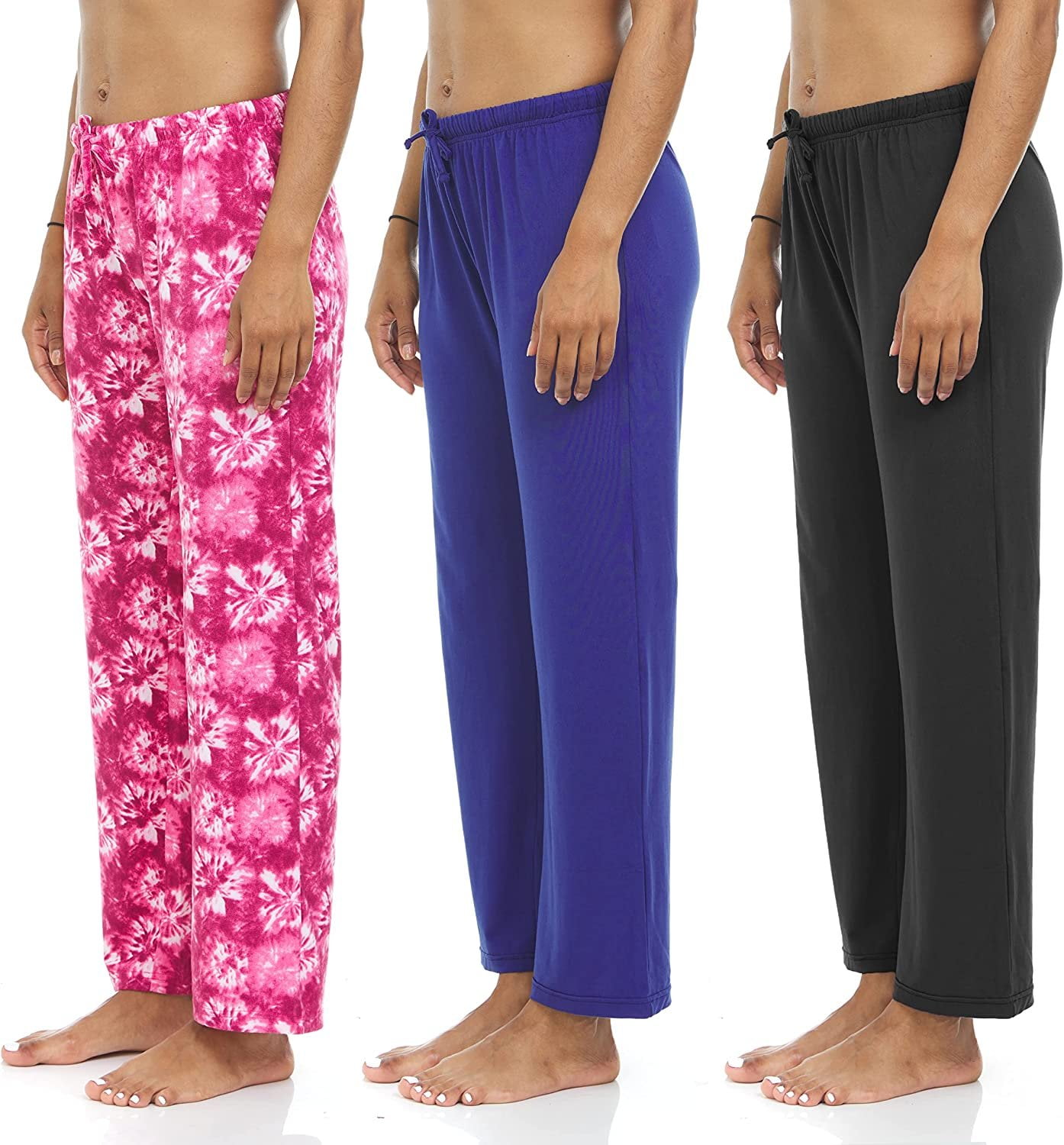 Lounge Pants for Women 3 Pack Sleep Casual Sleep Bottom Pajama Pants ...
