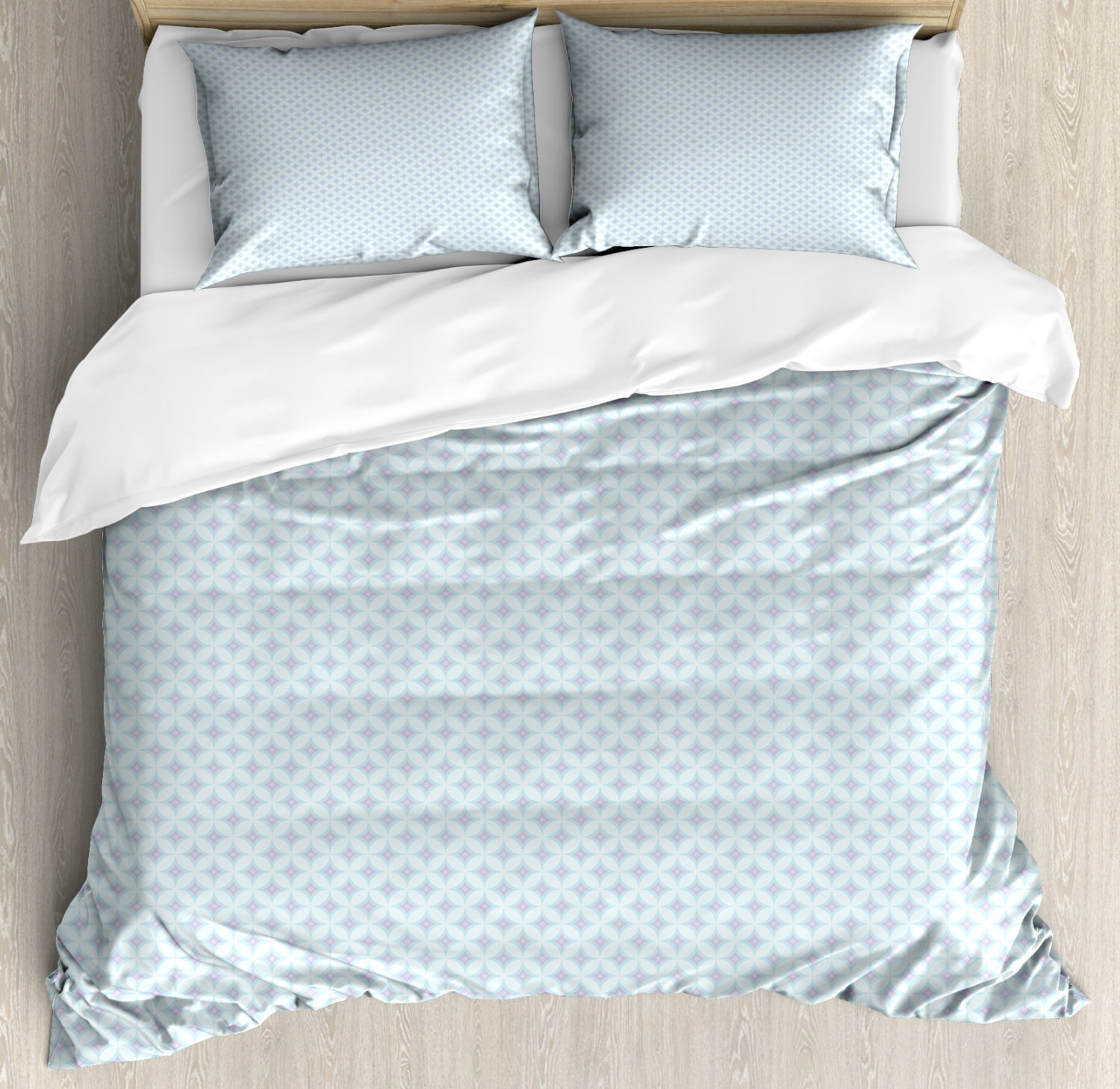Muted Colors Duvet Cover Set Queen Size, Abstract Aqua Tone Continuing ...