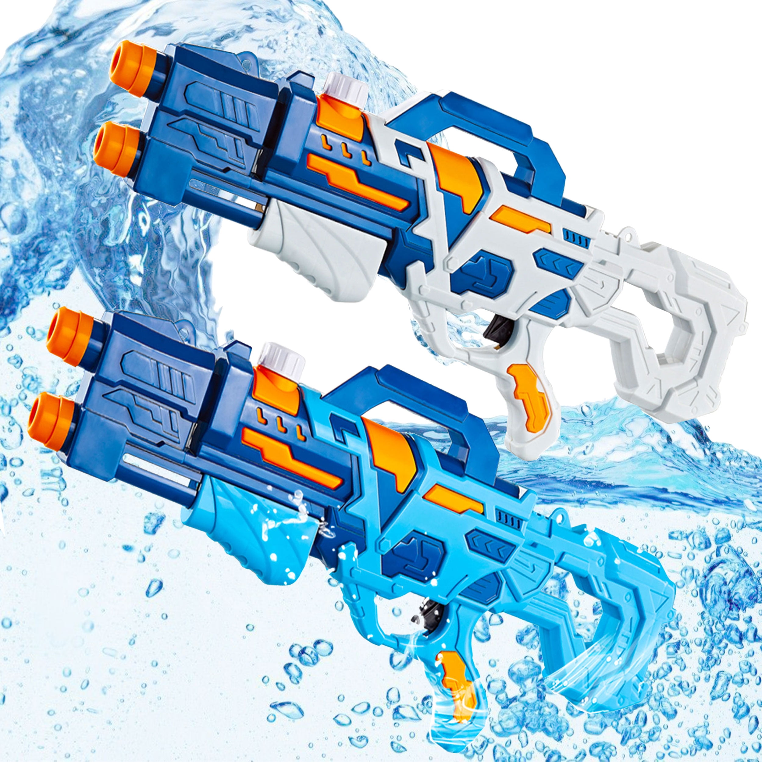 Pack of 2 Summer Soaker Water Gun High Speed Long Range Dual Nozzle Gun ...