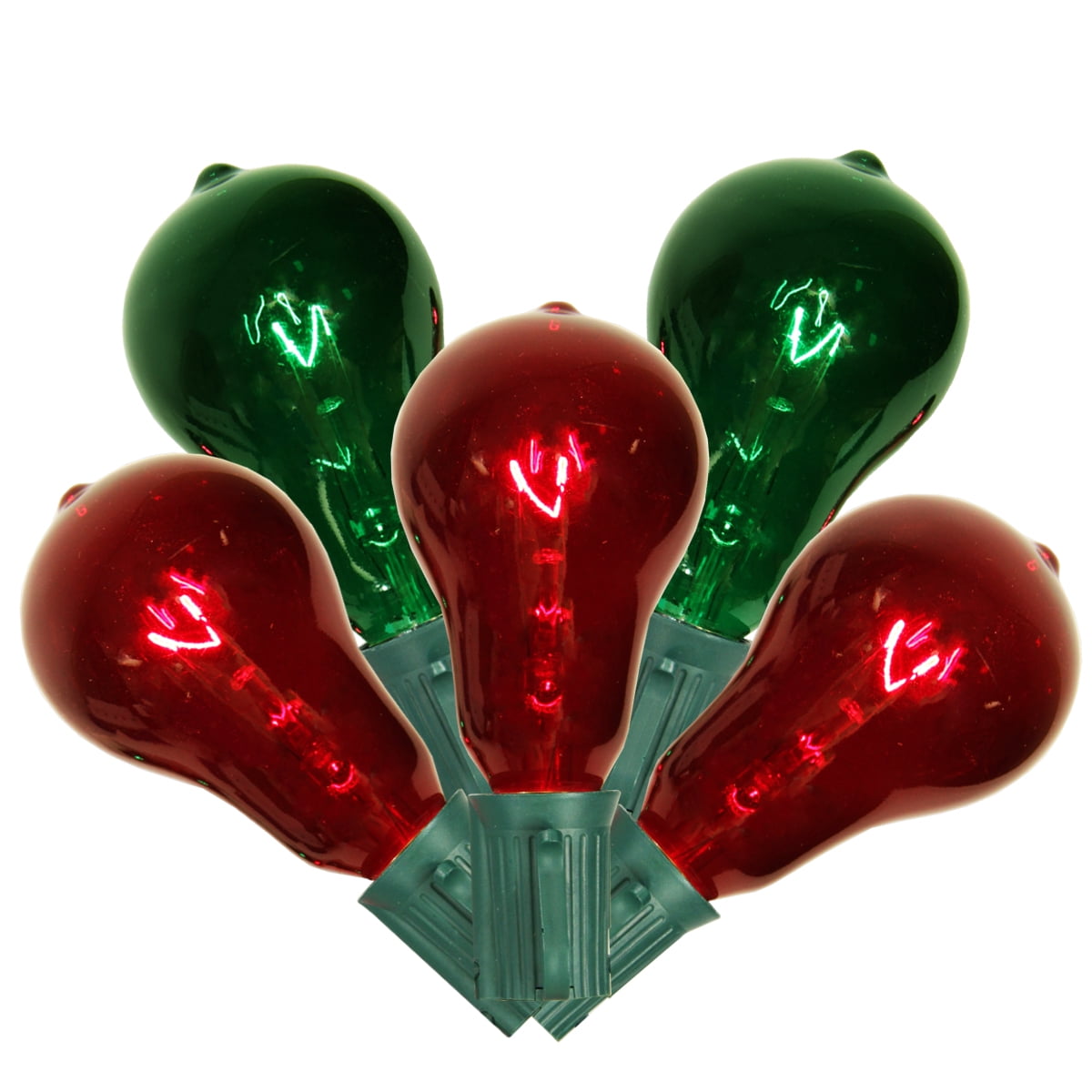 10-Count Red and Green Transparent Mini Christmas Light Set, 9ft Green ...