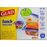 Glad Reusable Plastic Food Storage Containers, Variety Pack, 15 Ct ...