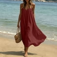 Atogsazn Women's Summer V Neck Maxi Dress Casual Flowy Sleeveless ...