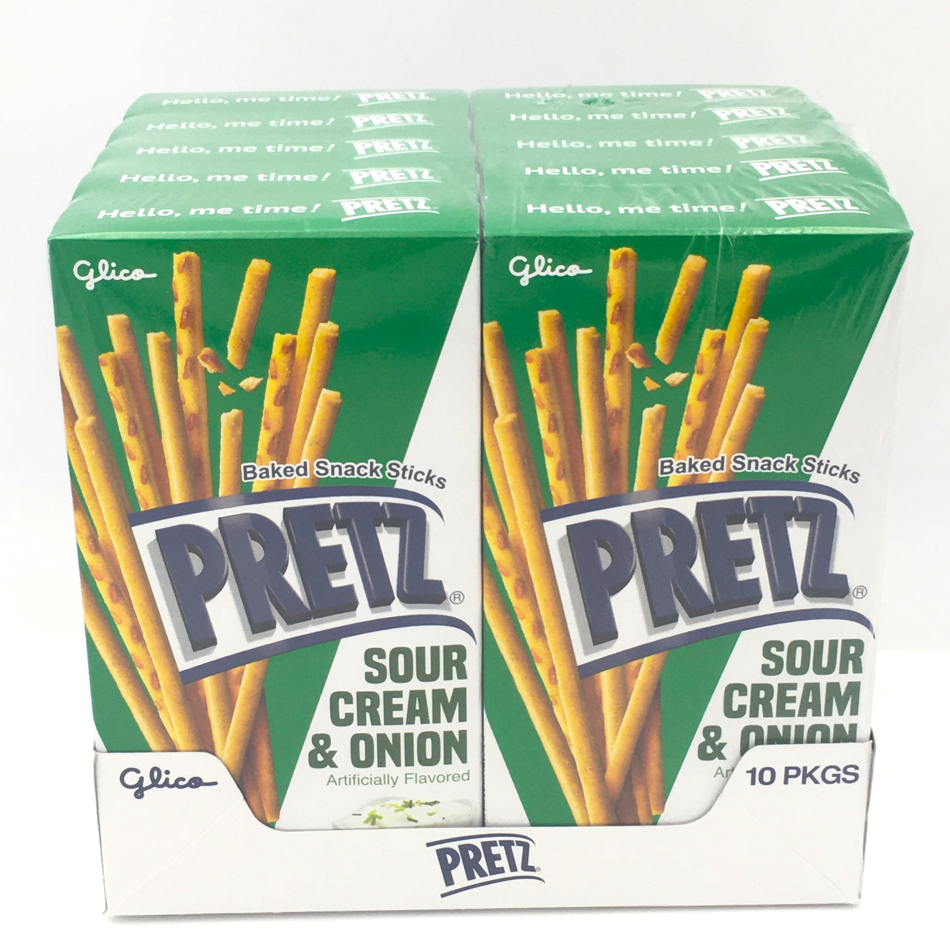 Glico Pretz Sour Cream & Onion Baked Snack Sticks 1.09oz x10 - Walmart.com