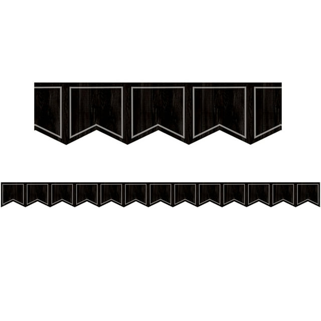 Modern Farmhouse Black Pennants Die-Cut Border Trim, 35 Feet | Bundle ...