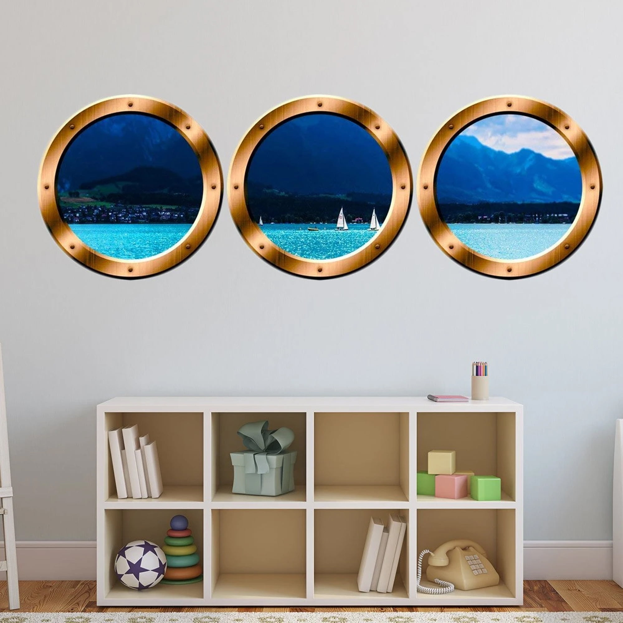 VWAQ Portholes Decor, Boat Window Decals \ Ocean View Wall Mural - VWAQ ...