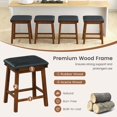 Costway 24'' Dining Bar Stool Set of 2 Counter Height Padded Seat Wood ...