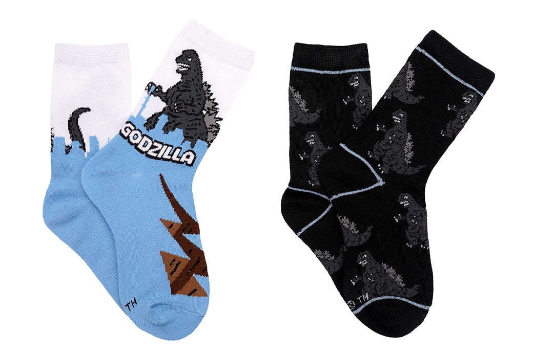 Godzilla Kids 2 Pair Pack Crew Socks - Walmart.com