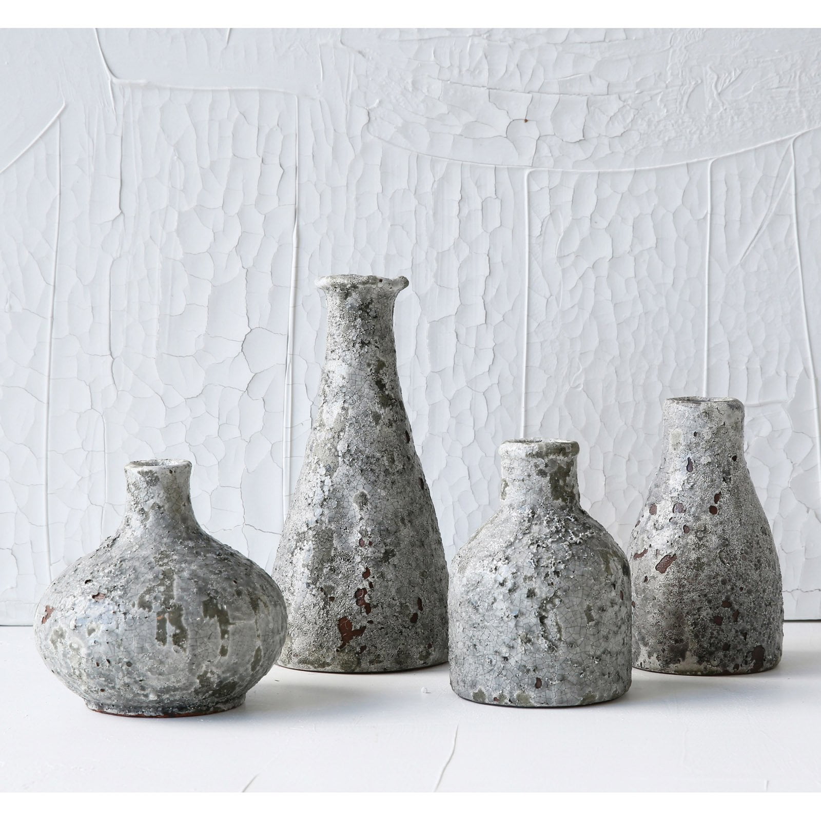 3R Studios Distressed Grey Vases - Set of 4 - Walmart.com