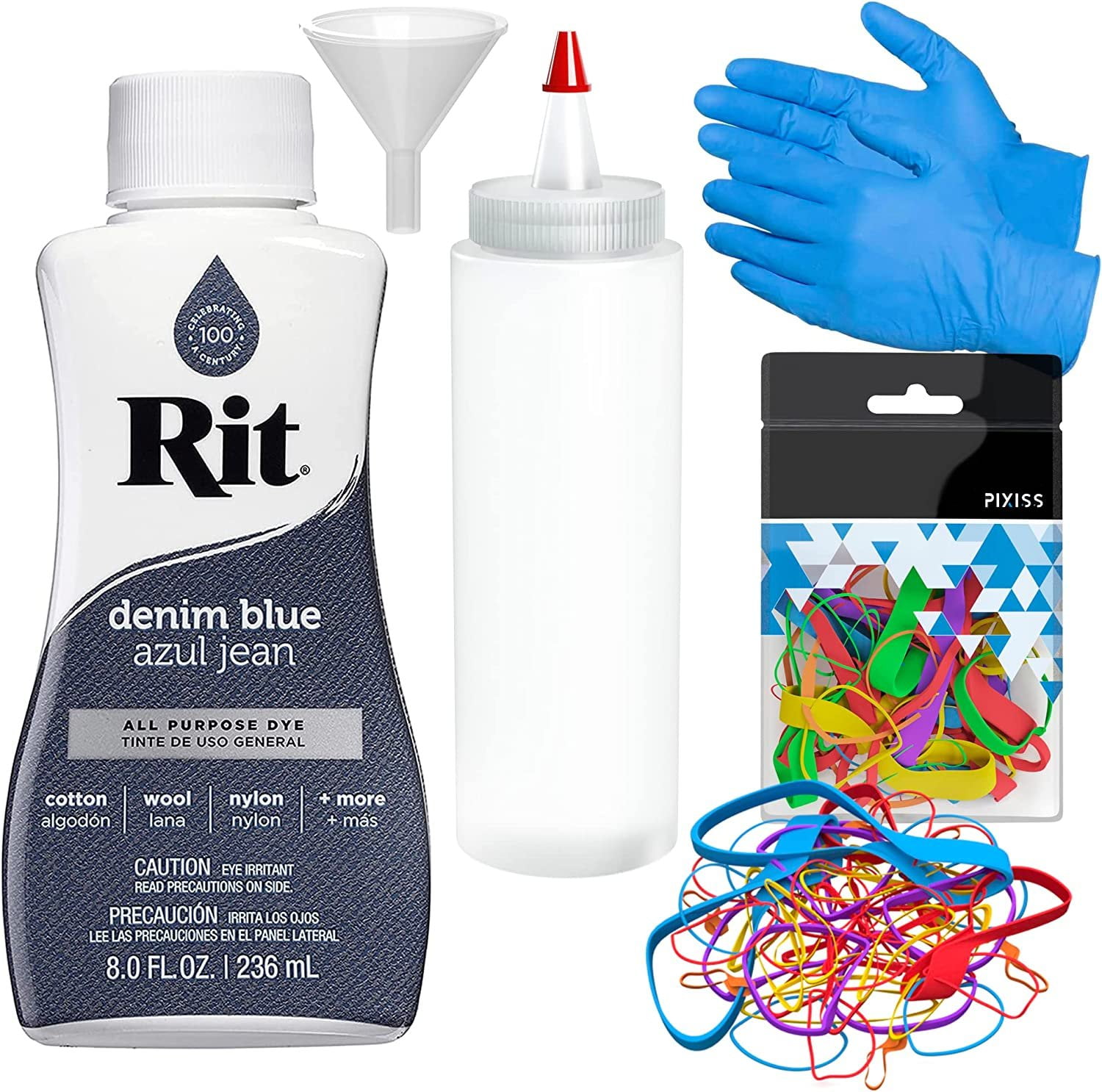 Rit Dye Liquid Denim Blue All-Purpose Dye 8oz, Pixiss Tie Dye ...