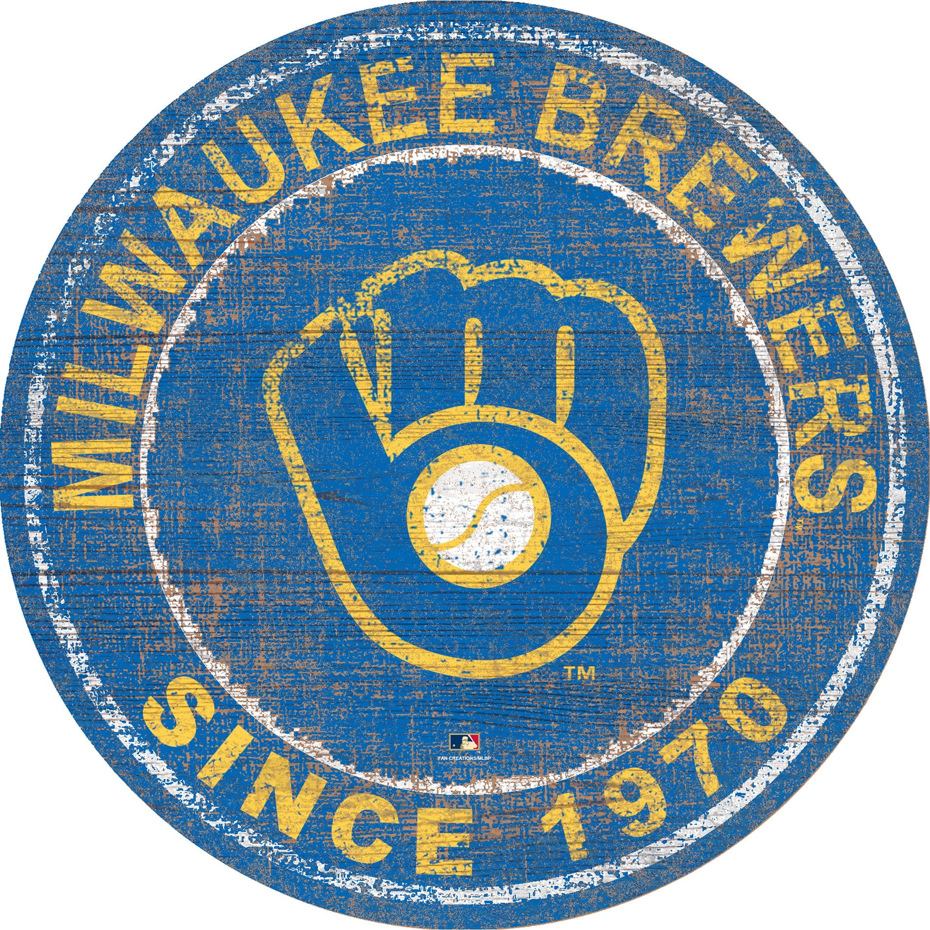 Milwaukee Brewers 24'' Round Heritage Logo Sign - Walmart.com