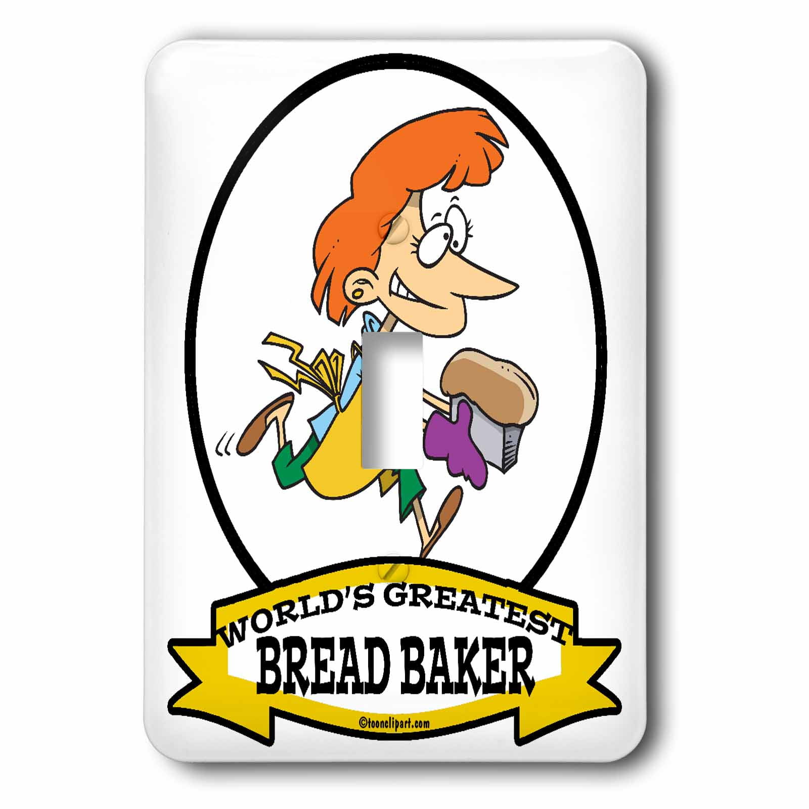 Funny Worlds Greatest Bread Baker Female Cartoon single toggle switch ...