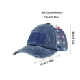 Distressed American Flag Baseball Cap with Ponytail Opening Adjustable ...