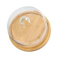 Frcolor Glass Food Cover with Wooden Plate Clear Lid Design - Walmart.com