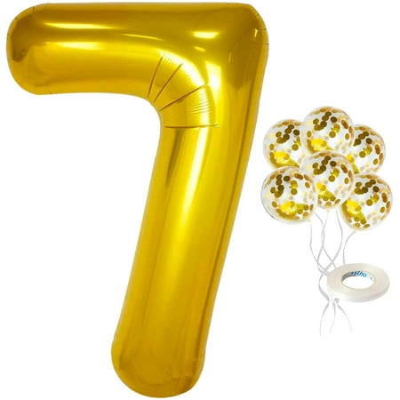 Gold Number 1 Balloon for First Birthday - Large, 40 Inch | Gold ...