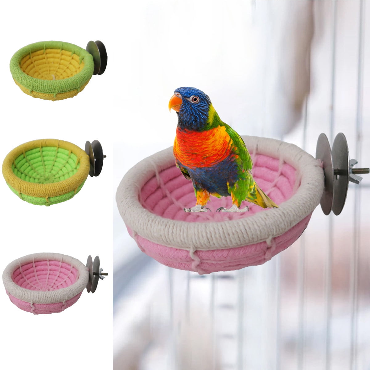 Meidiya Handmade Rope Bird Breeding Nest Bed for Budgie Parakeet ...