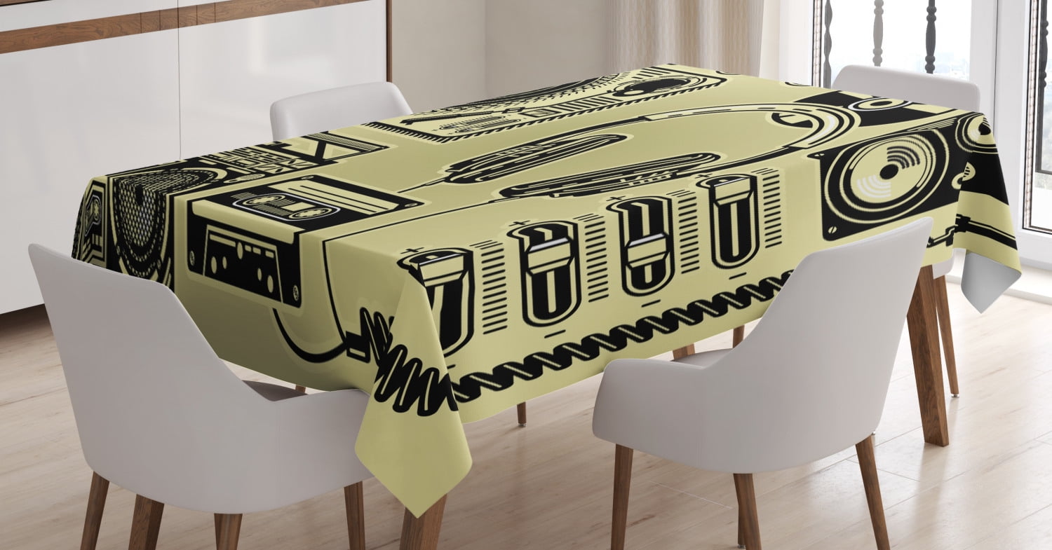 Hip Hop Tablecloth, Electronic Music Devices as Turntable Headphones ...