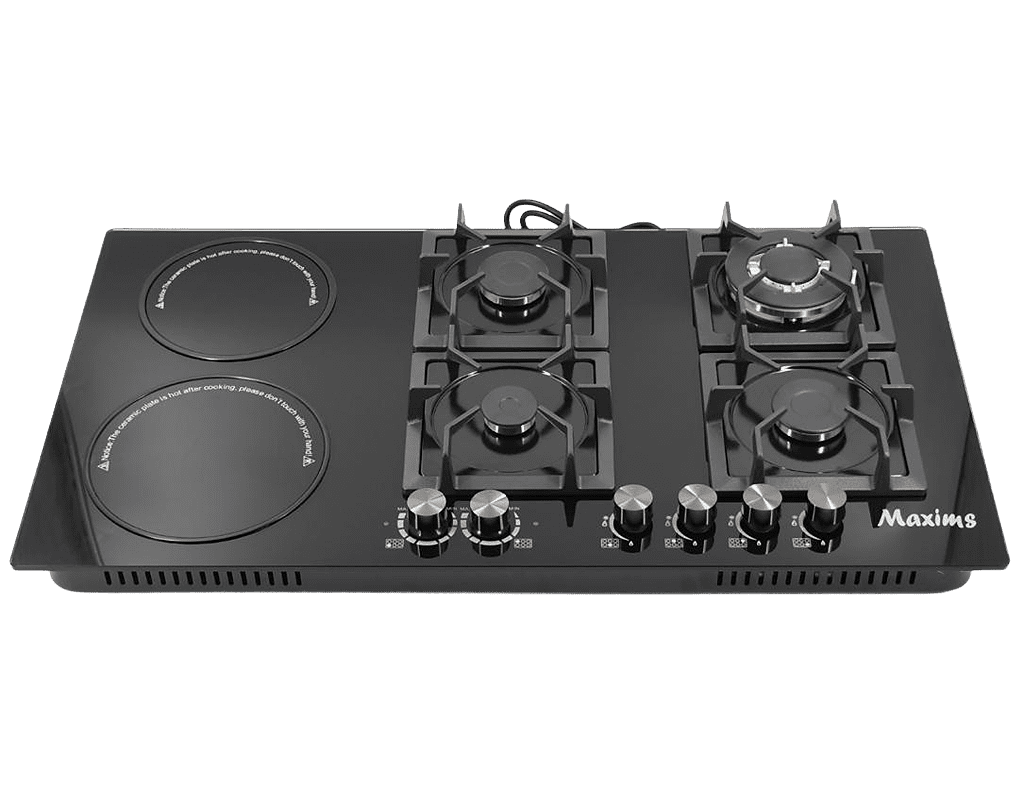 Parrilla Hibrida Gas/eléctrica Maxims Gc9007gb Cristal 6 Quemadores ...