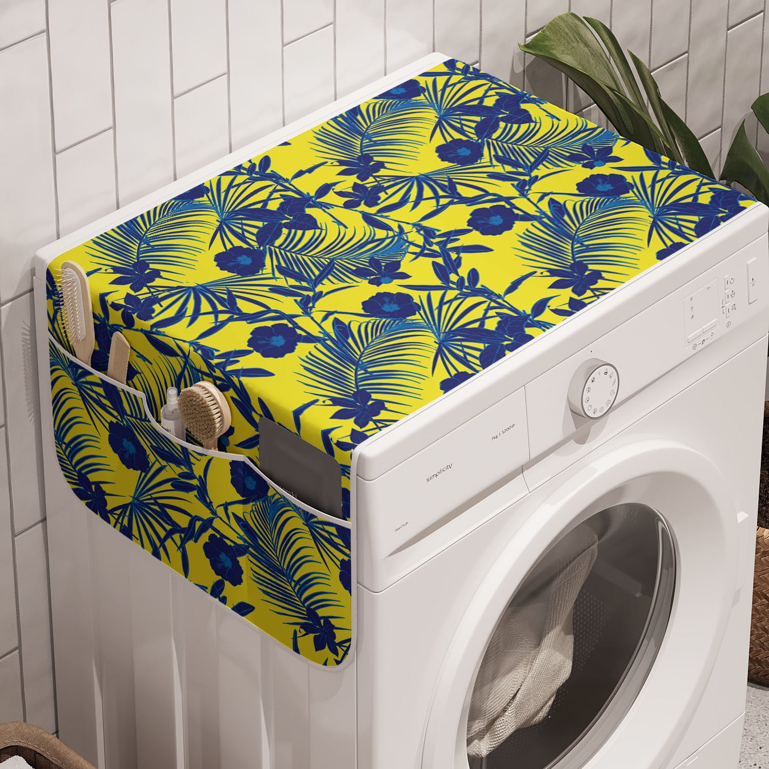 Retro Washing Machine Organizer, Hawaiian Forest Pattern with Tropical ...