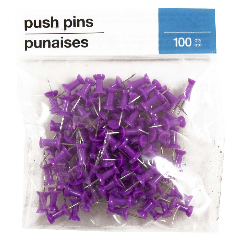 JAM Paper Push Pins, Light Purple PushPins, 100/Pack - Walmart.com ...