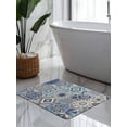 Abstract Geometric Soft Diatomaceous Earth Mat, Blue Yellow Flower ...