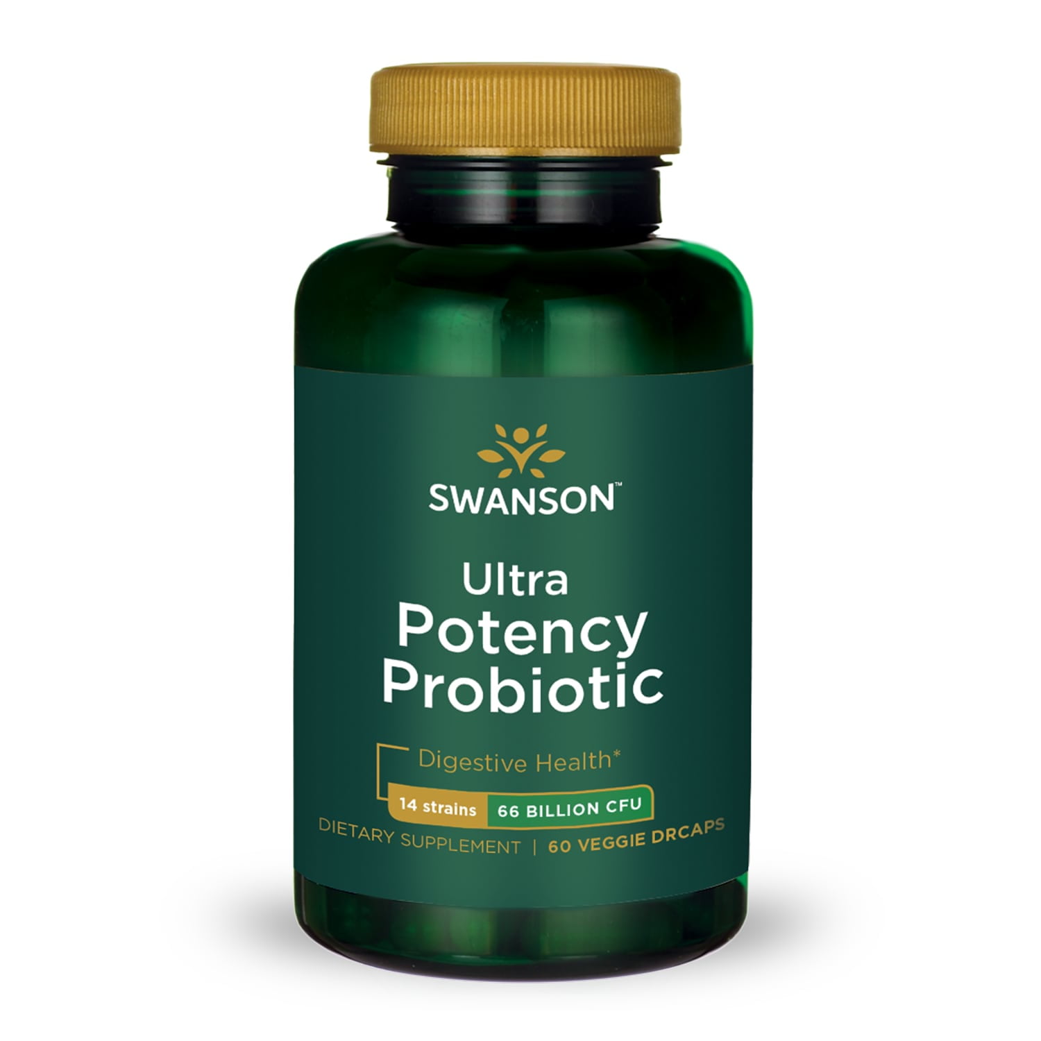 Swanson Ultra Potency Probiotic Vegetable Capsules, 66 Billion Cfu, 60 ...