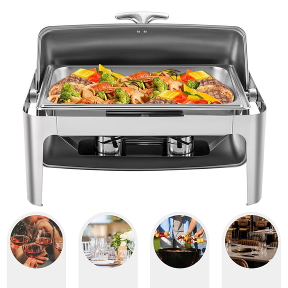 PRIJESSE Restaurants Buffet Chafing Dishes Sets - 2 Rectangular 8QT + 2 ...