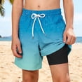 2 in 1 Boy's Swim Trunks Quick Dry Kids Bathing Suits Pockets Board ...