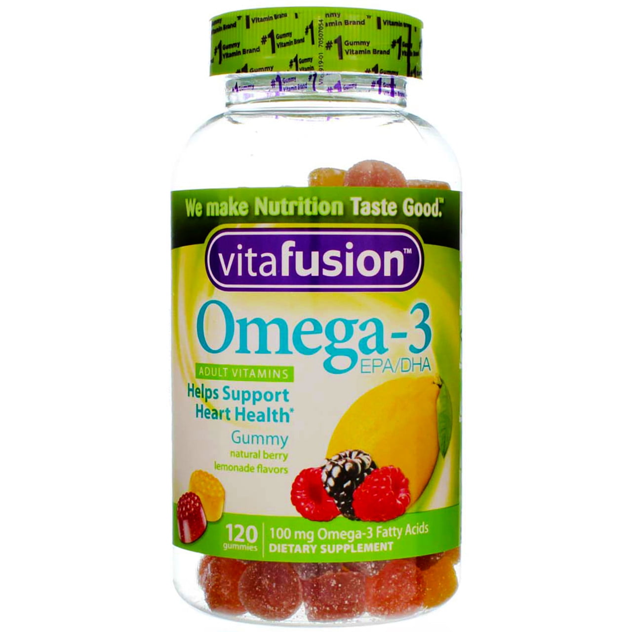 Vitafusion Omega-3 EPA/DHA Gummy Vitamins Dietary Supplement, Berry ...