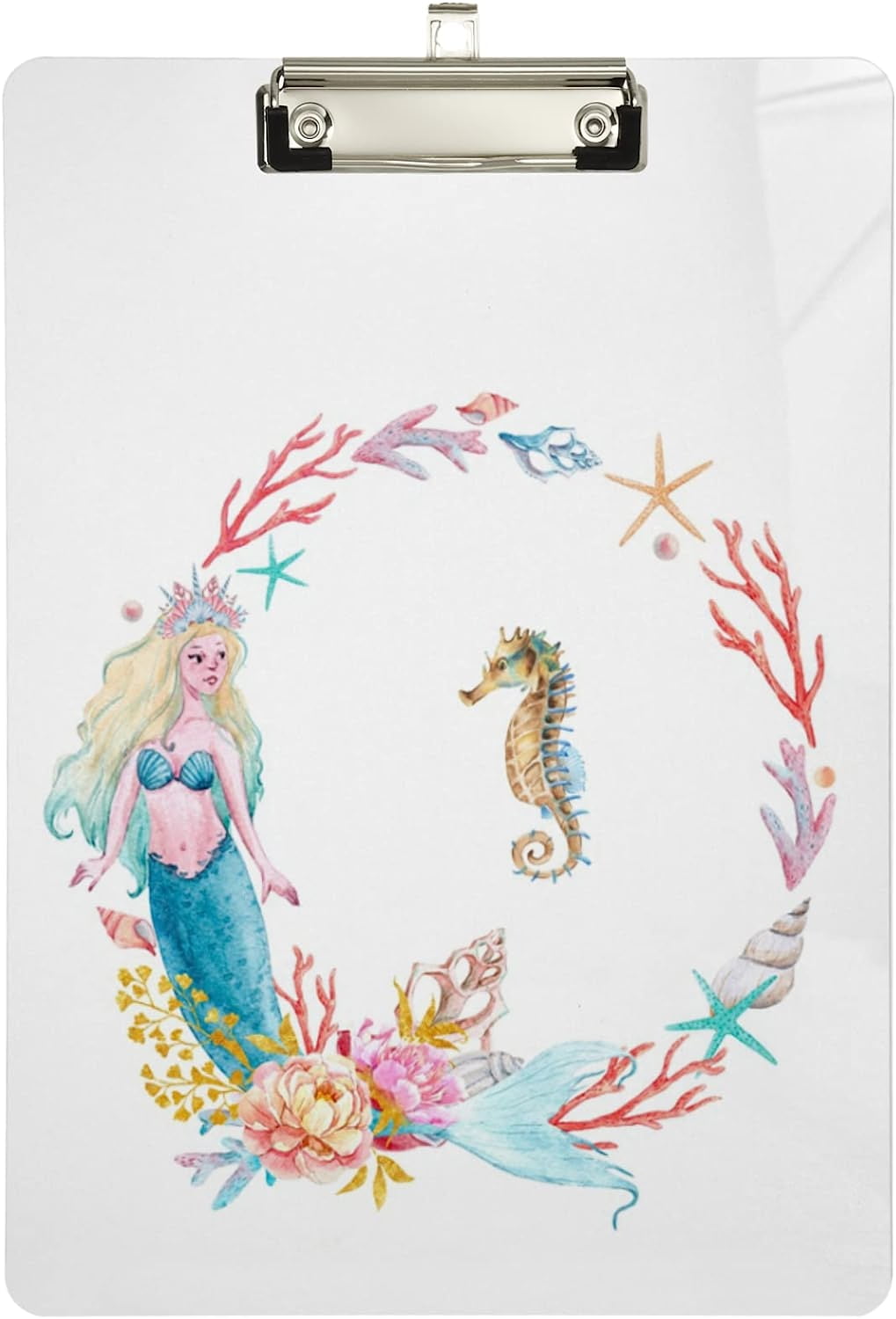 FMSHPON Beautiful Underwater Mermaid PlaySeahorse Starfish Clipboard ...