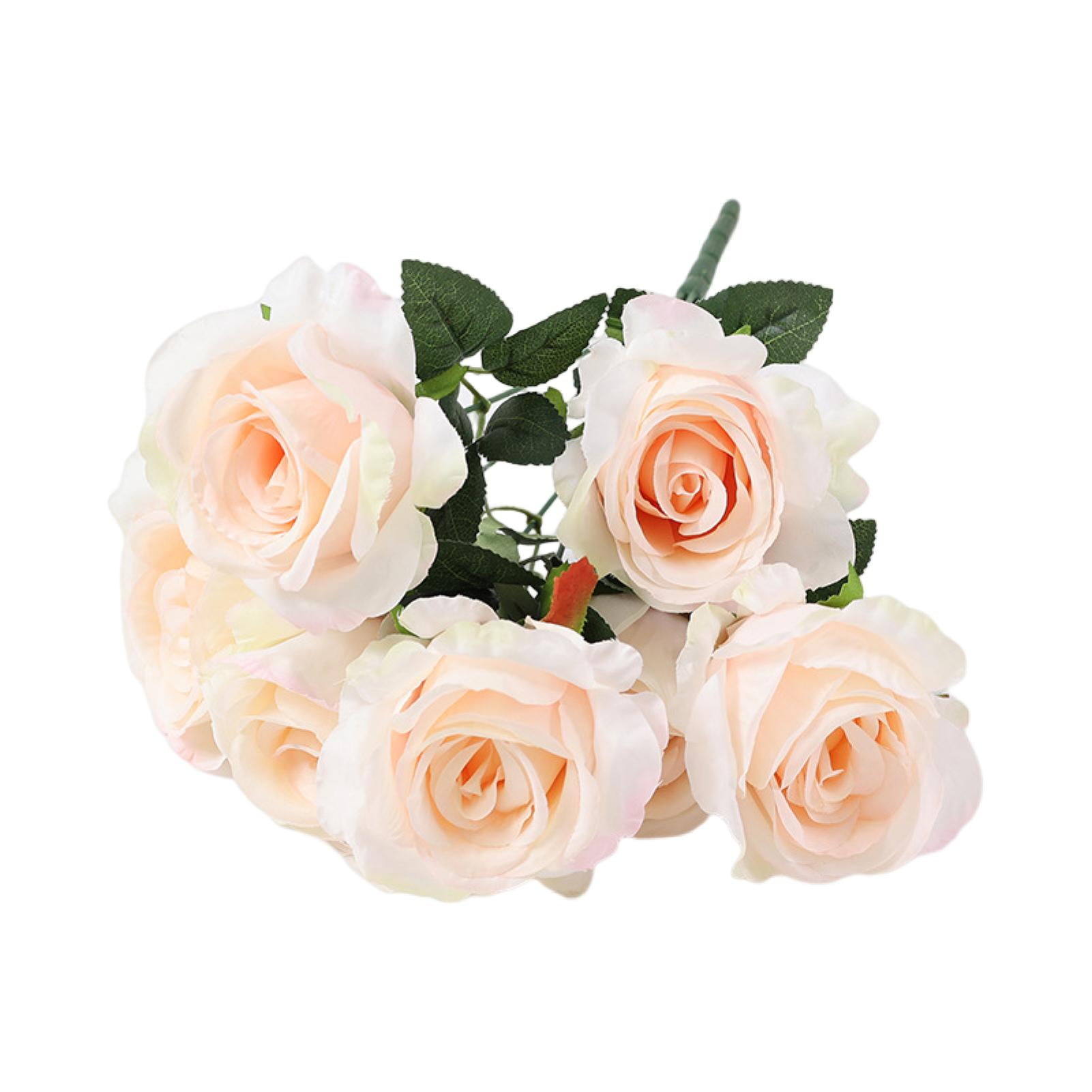 Artificial Flowers, Silk Artificial Rose Flowers Real Looking Blush ...