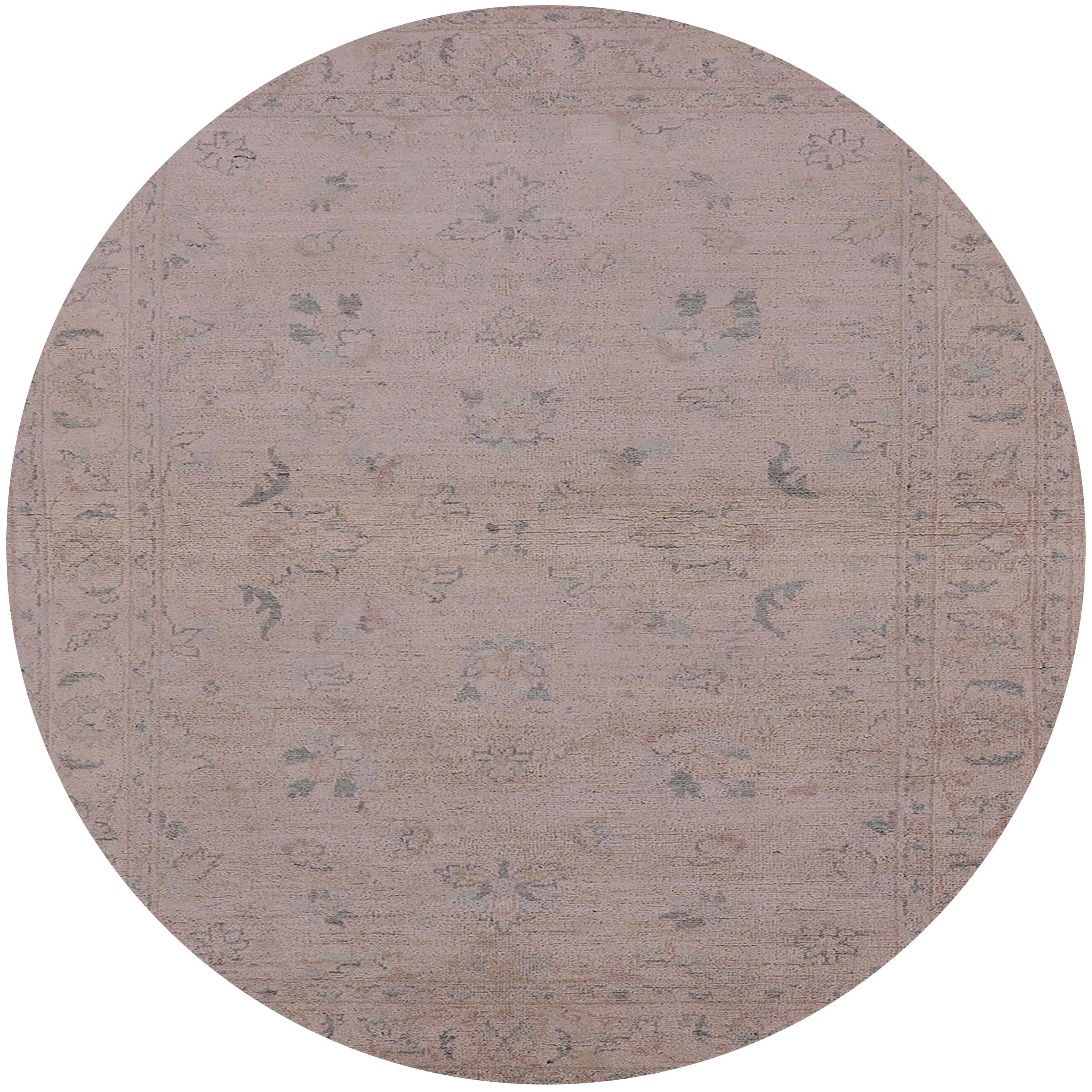 Ahgly Company Indoor Round Mid-Century Modern Rosy Brown Pink Oriental ...