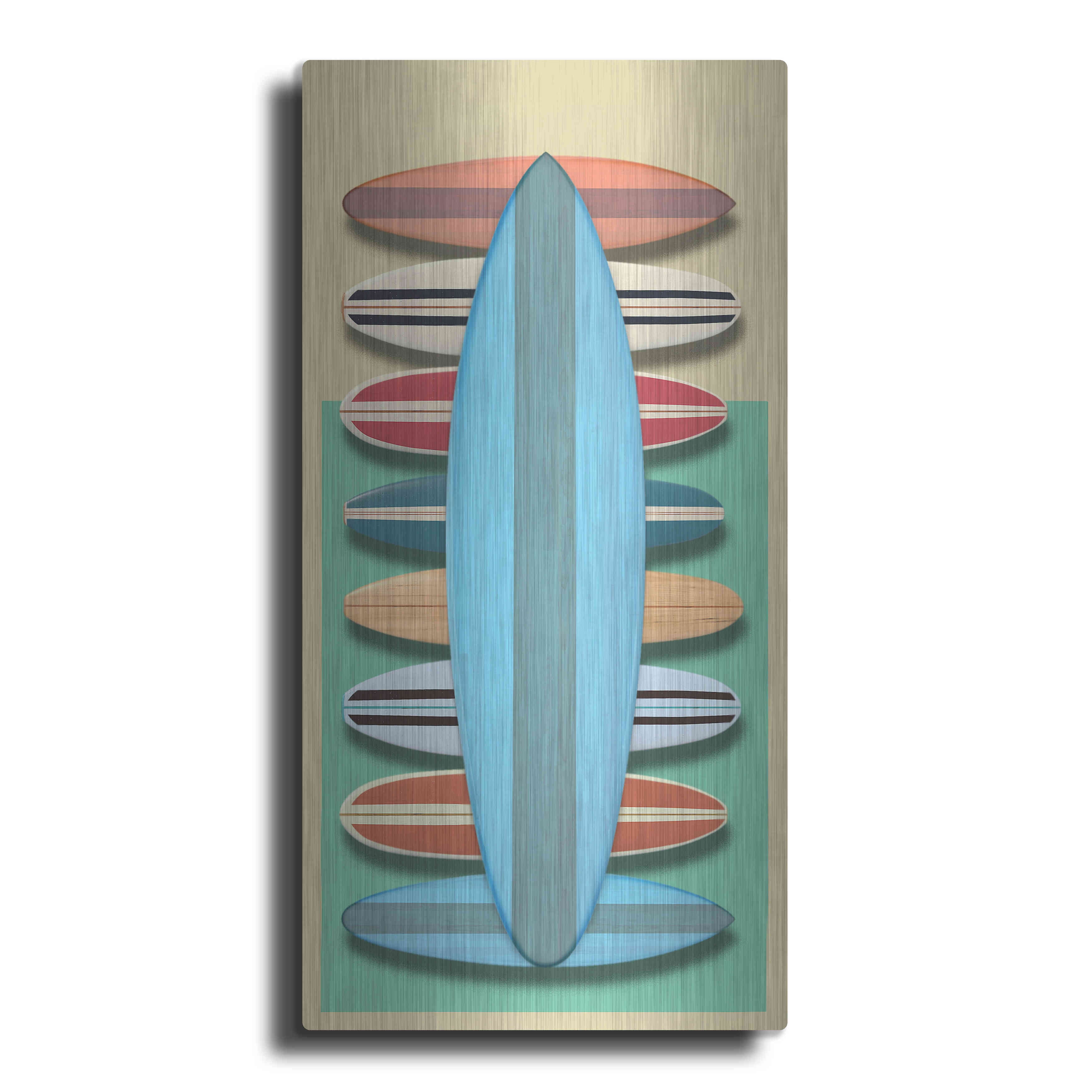 Luxe Metal Art 'Surfboards - Red' by Edward M. Fielding, Metal Wall Art ...