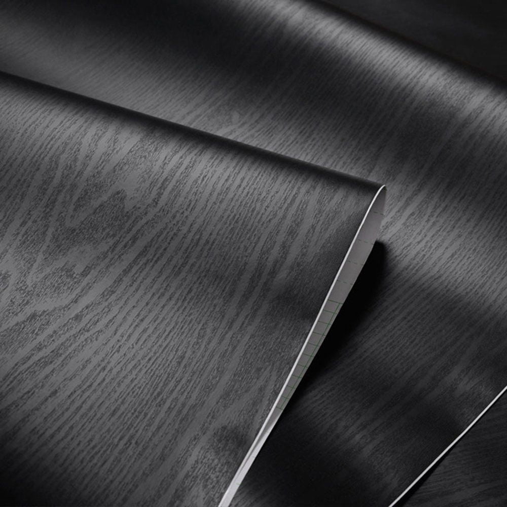 Glow4U Textured Black Wood Grain Self Adhesive Contact Paper 24 X 117 glow4u-textured-black-wood-grain-self-adhesive-contact-paper-24-x-117